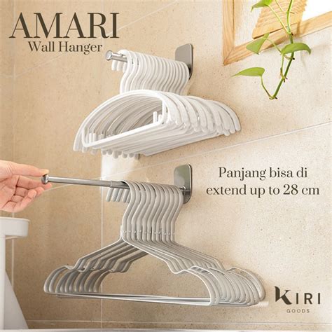 Jual 《kiri》amari Gantungan Baju Cantolan Bracket Hook Tembok Bisa Ditarik Extend Shopee Indonesia