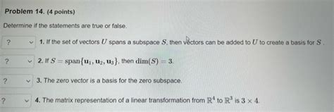 solved problem 14 4 points determine if the statements