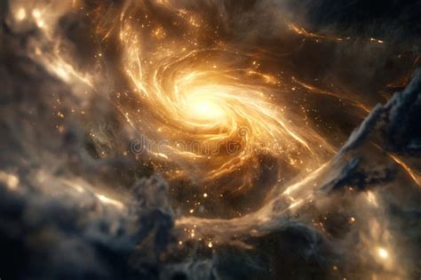 Realistic Visualization Of A Galaxy Formation Final Stages Stock Illustration Illustration Of