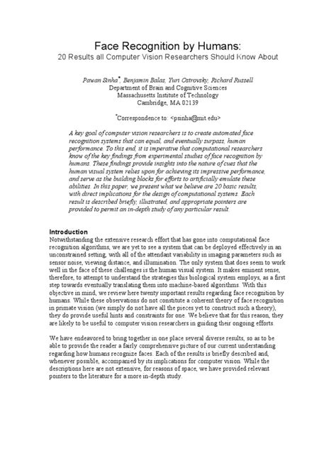 Pdf Human Face Recognition Dokumen Tips