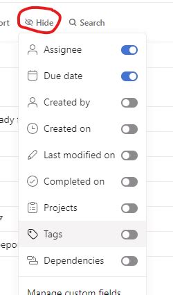 Cannot Display The Tags Column Tips And Tricks Asana Forum