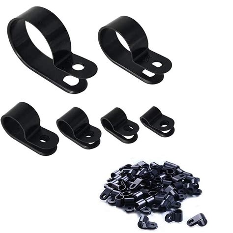 210 Pcs Plastic Cable Clamp Black Nylon Screws R Vicedeal