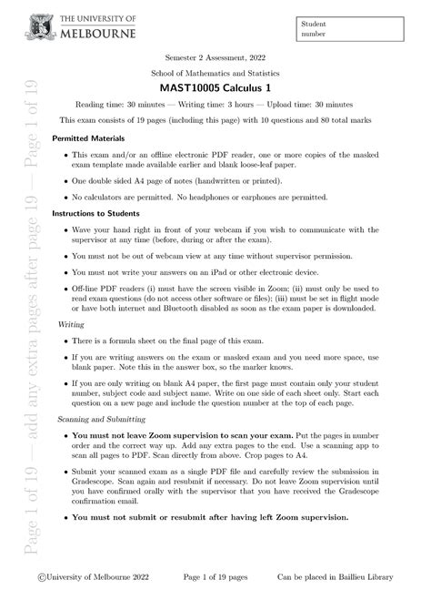 mast10005 2022 s2 assignment page 1 of 19 — add any extra pages