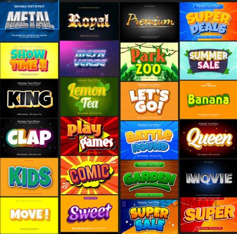 Paquete De Más De 300 Efectos De Texto Premium De Illustrator Títulos