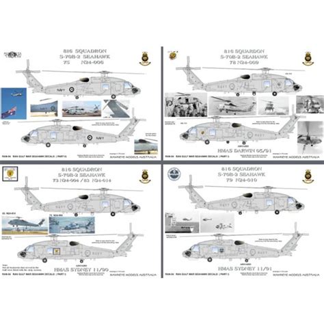 Royal Australian Navy Decal For 148 Sikorsky S 70b 2 Seahawk Hs 816
