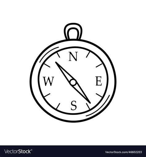 Icon Compass Doodle Royalty Free Vector Image Vectorstock