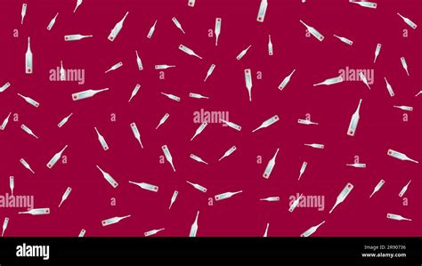 Endless Seamless Pattern Of Medical Scientific Medical Objects Of Modern Digital Thermometers