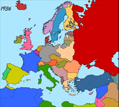 Map Of Europe 1936