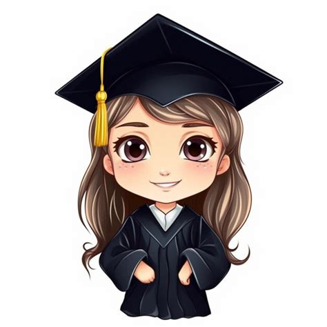 Premium Photo A Girl In A Graduation Gown And Cap Generative Ai