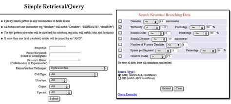 simple query form for the ccdb left an example of the type of