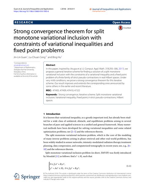 Pdf Strong Convergence Theorem For Split Monotone Variational