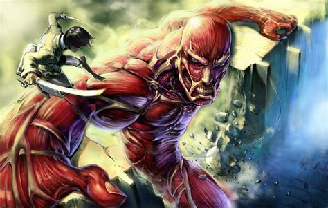 Attack On Titan 4k Ultra Hd Eren Yeager Vs Colossal Titan By Kevin H