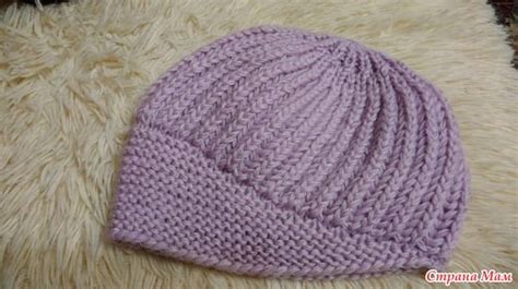 Шапочка берет спицами Вязание Страна Мам