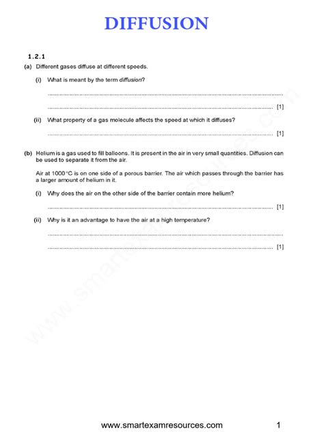 Diffusion Past Years Questions More Pdf