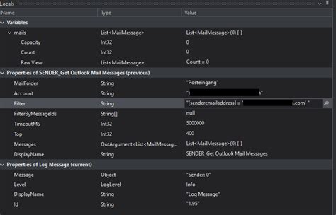 filter emails by sender in get outlook activity doesn t work completely