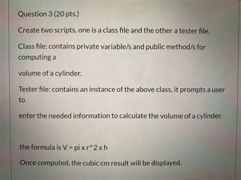 Solved Question 3 20 Pts Create Two Scripts One Is A