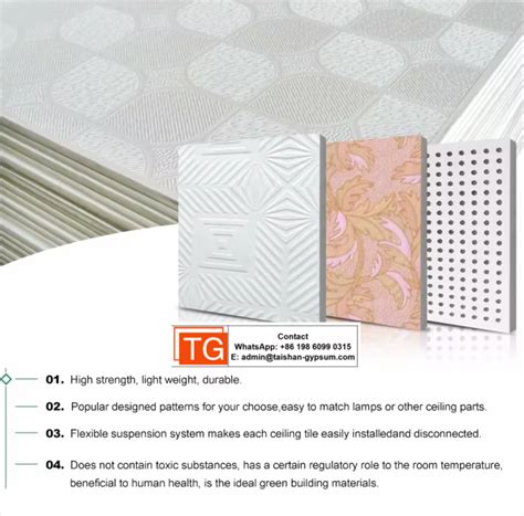 China Gypsum Ceiling Tile Pvc Gypsum Board Factory Taishan Ceiling