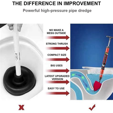 Toilet Cleaner Drain Declogger Air Plunger High Pressure Toilet Plunger