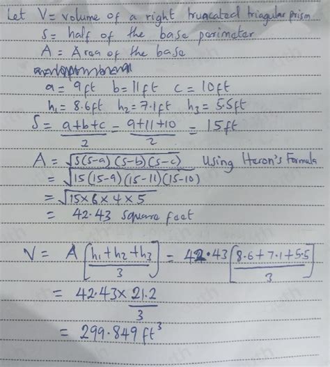 Solved Determine The Volume Of A Right Truncated Prism With The