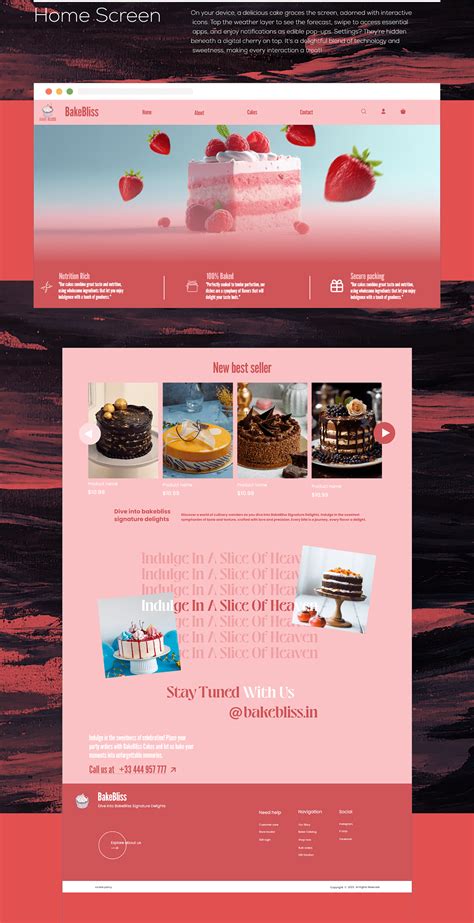 cake website design ui ux concept on behance