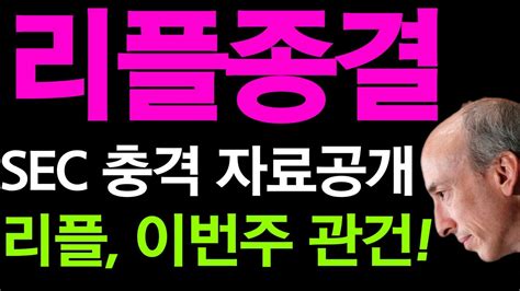 긴급 최대한 빨리 시청 하시기바랍니다 판결 내용공개했습니다 리플 챗gpt 리플코인리플소송 Edxm거래소 리플코인분석비트코인리플분석 리플전망 리플