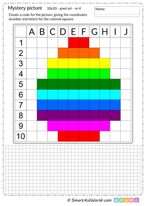 Mystery Picture Pixel Art 10x10 Easter Egg Decode The Picture Nr 4
