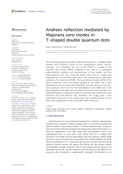 Pdf Andreev Reflection Mediated By Majorana Zero Modes In T Shaped