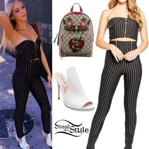 Jordyn Jones Pinstripe Set White Sandals