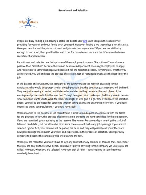 Recruitment And Selection Hrm Pdf Recruitment Organizational Behavior