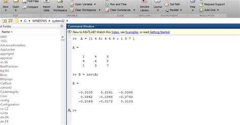 Matlabworld Inverse And Adjoint Of A Matrix Using Matlab