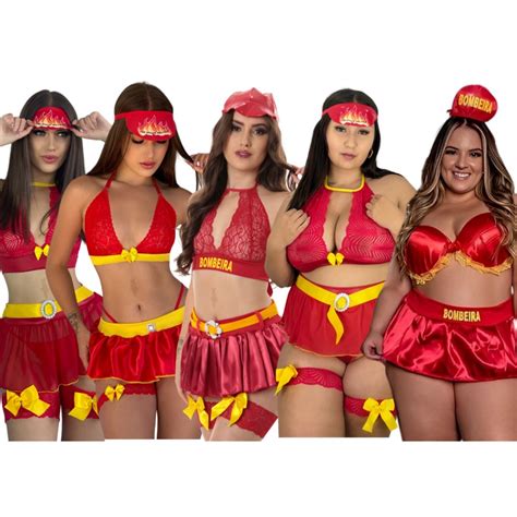 Fantasia Sexual Feminina Bombeira Roupas Feminina Sex Shop Fantasia