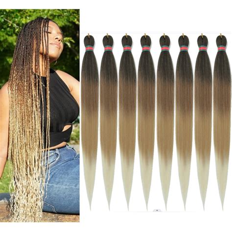 Run Shui Ombre Pre Stretched Braiding Hair 36 Inch 4 Tones Kanekalon Braid Hair Extensions 8