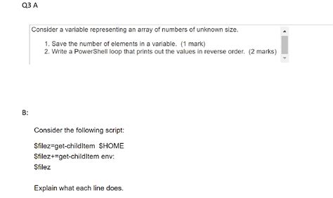 Solved QЗ А Consider a variable representing an array of Chegg