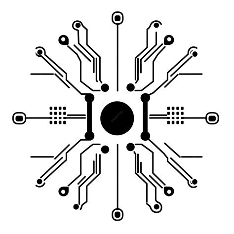 Abstract Circuit Board Design With Central Hub Premium Ai Generated Image