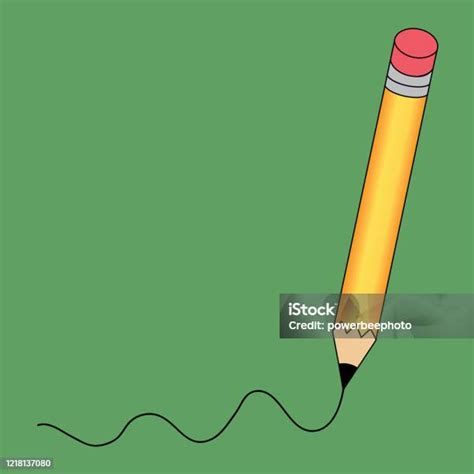 연필 고립 된 배경에 검은 선을 쓰는 녹색 벡터 아이콘입니다 텍스트의 공간을 복사합니다 일러스트 Eps10 개념에 대한 스톡 벡터 아트 및 기타 이미지 Istock