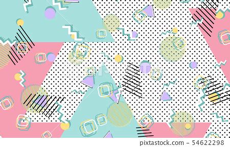 Memphis Pattern Geometric Shapes Hipster Style 插圖素材 54622298 Pixta圖庫