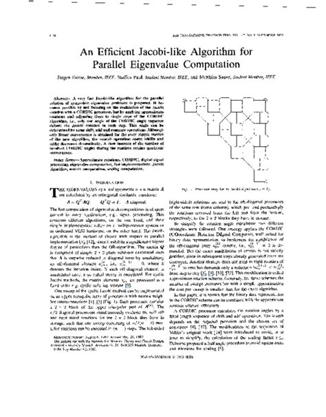 Pdf An Efficient Jacobi Like Algorithm For Parallel Eigenvalue