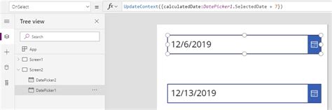 powerapps creating a date range stack overflow