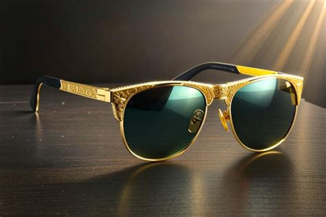 Premium Ai Image Sunglasses Golden Frame