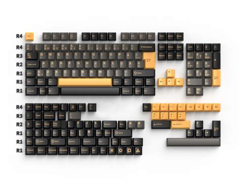 Maxcustom Obsidian Fusion Pbt Double Shot Keycaps Set