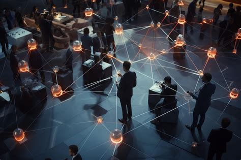 Highangle Shot Of A Person Networking At A Generative Ai Premium Ai