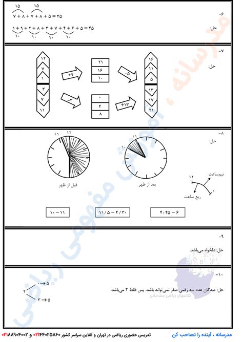 14 نمونه سوال فصل 1 ریاضی سوم دبستان با جواب مدرسانه تدریس خصوصی و