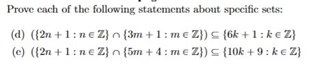 Solved Prove Each Of The Following Statements About Specific Chegg