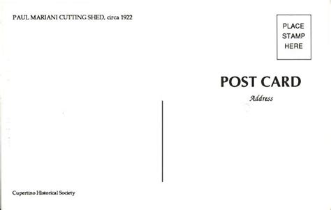 Paul Mariani Cutting Shed Cupertino Ca Postcard