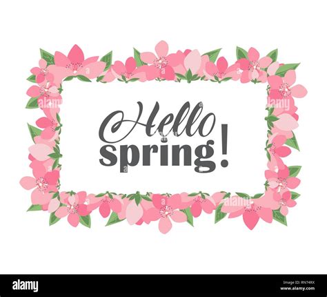 Floral Frames Hello Spring Stock Vector Image And Art Alamy