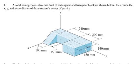 Solved 1 A Solid Homogeneous Structure Built Of Rectangular