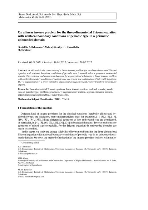 pdf on a linear inverse problem for the three dimensional tricomi