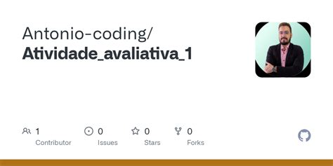 GitHub Antonio Coding Atividade Avaliativa 1