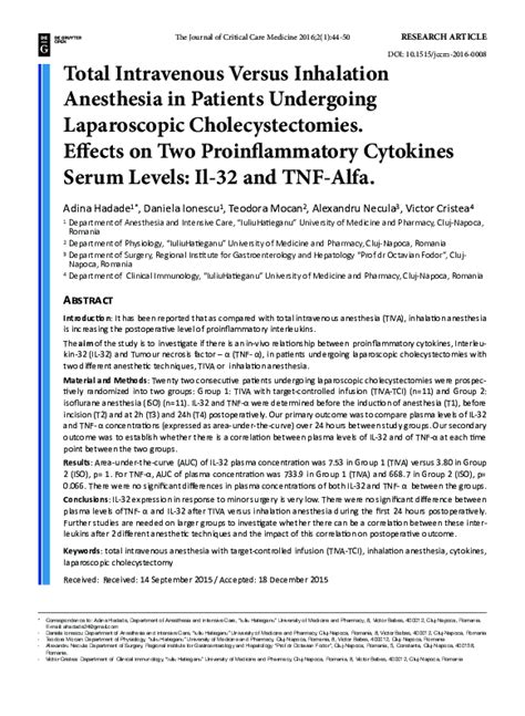 Pdf Total Intravenous Versus Inhalation Anesthesia In Patients