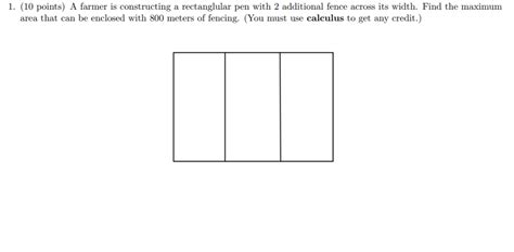 solved a farmer is constructing a rectangular pen with 2